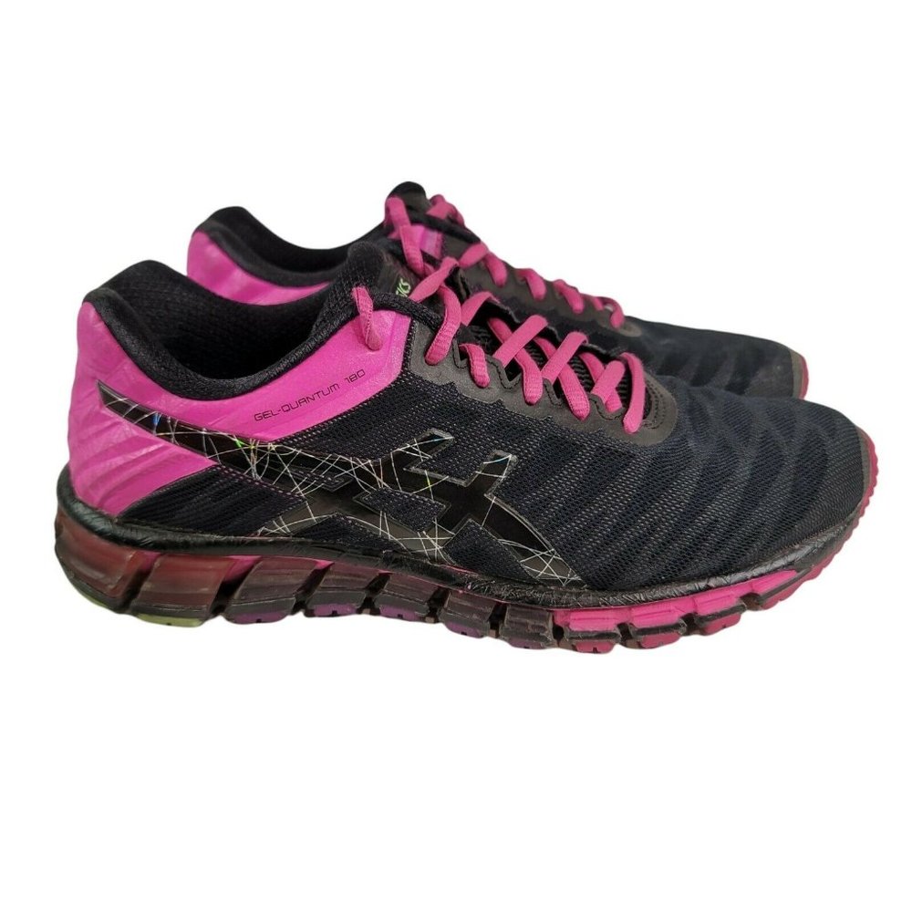 Rare Asics Gel Quantum 180 Running Shoes Pink Black W… - Gem